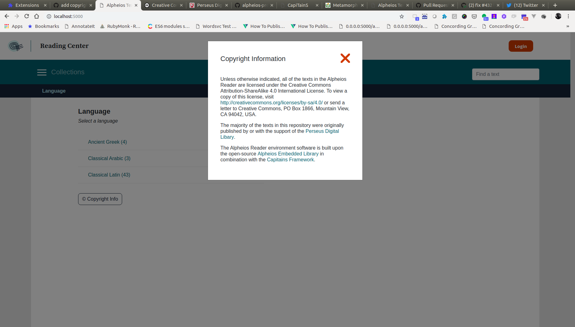 Add Copyrightlicensecredit Information · Issue 8 · Alpheios Projectalpheiosnemoui · Github 