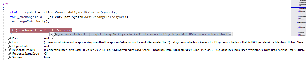 Spot.System.GetExchangeInfoAsync() Raise a strange Exception · Issue #1009 · JKorf/Binance.Net ...