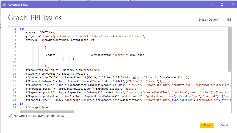 Update New · Issue #4 · M365-DenzilFernandes/PowerBI-MessageCenter · GitHub