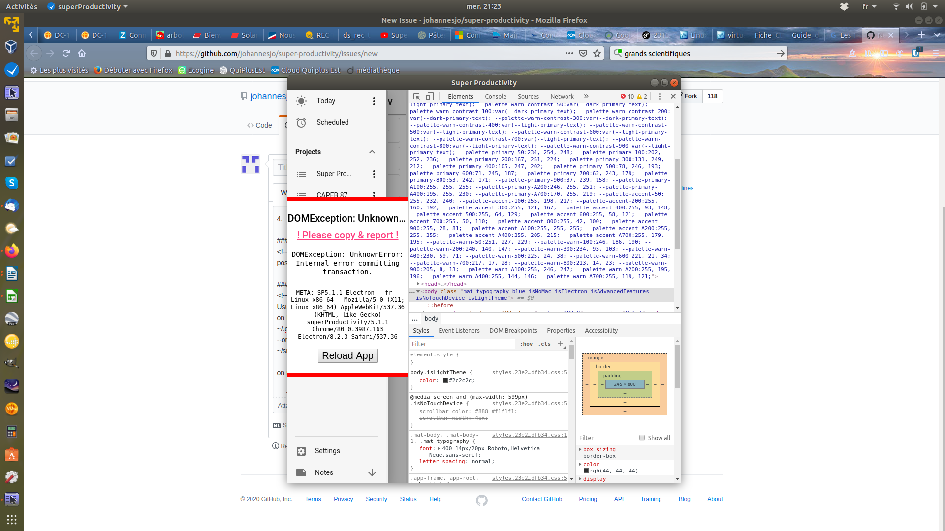 error "DOMException" · Issue #368 · johannesjo/super-productivity · GitHub
