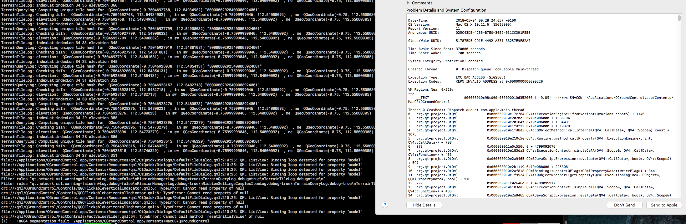 Segfault when navigating from logging to flight plan pane · Issue #6424 · mavlink/qgroundcontrol ...
