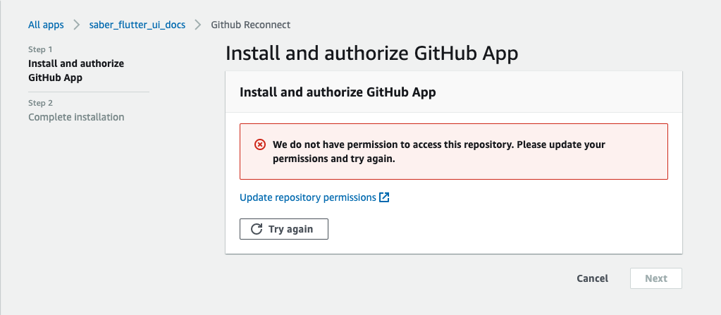 AWS amplify can't connect to the repository after migrated organization · Issue #5 · SCB-TechX ...
