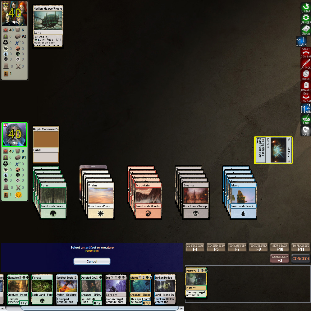 Manifest an MDFC land with Scroll of Fate becomes a non-creature ...