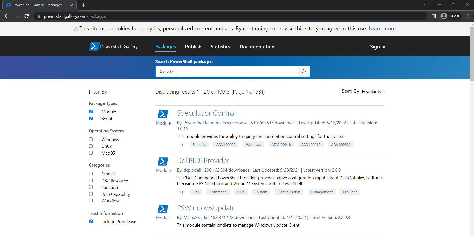 Web page: Packages "Sort by" doesn't do anything · Issue #236 · PowerShell/PowerShellGallery ...