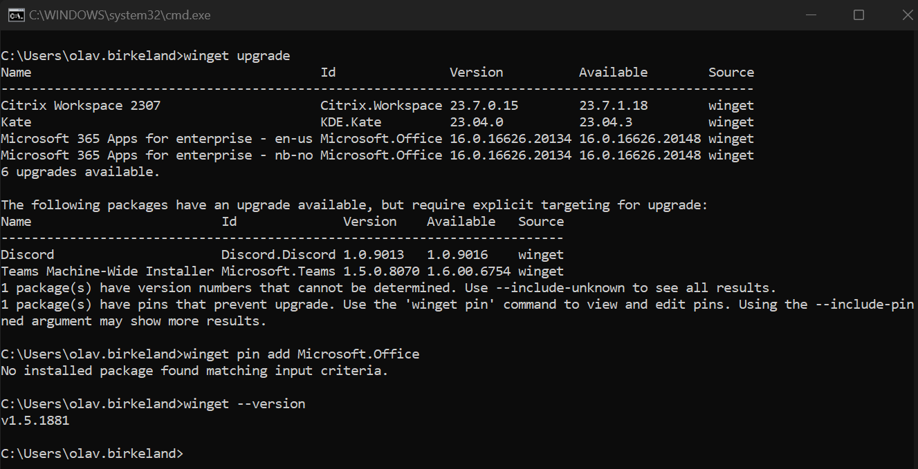 Office upgrade does not work · Issue #1728 · microsoft/winget-cli · GitHub