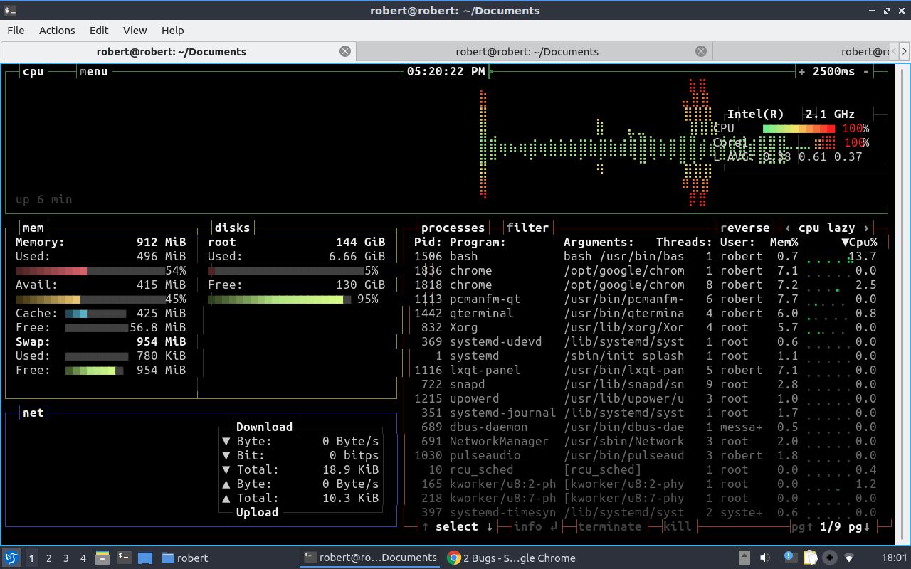 2 Bugs - Stuck at 100% CPU usage and Avail and the used bar is too close to the percent · Issue ...