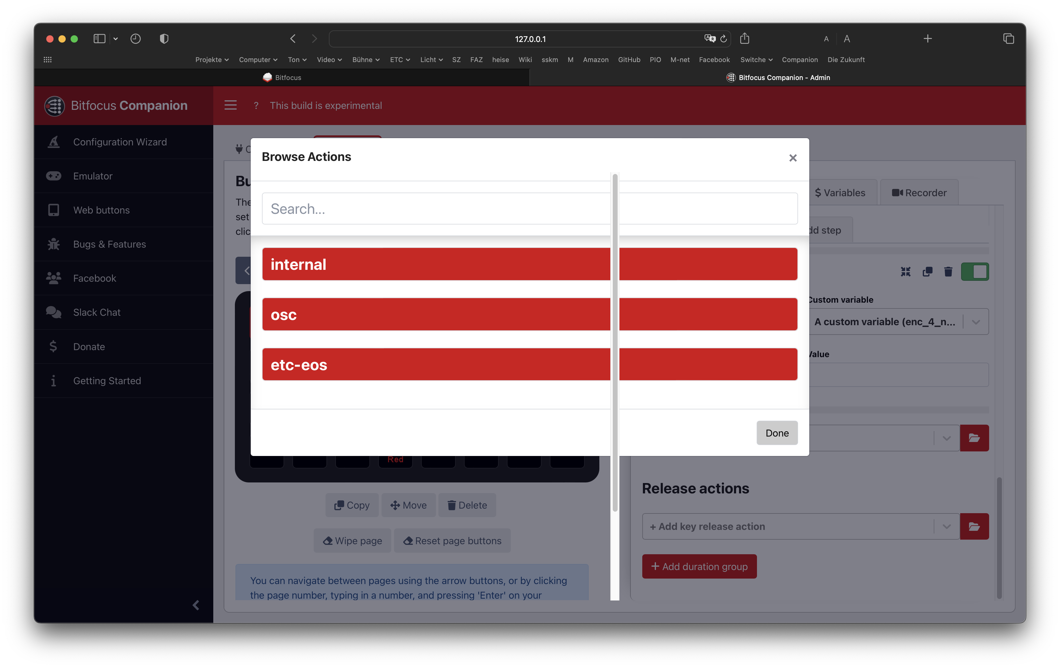 Bug Gui Problems With Actions On Button Tab · Issue 2407 · Bitfocus