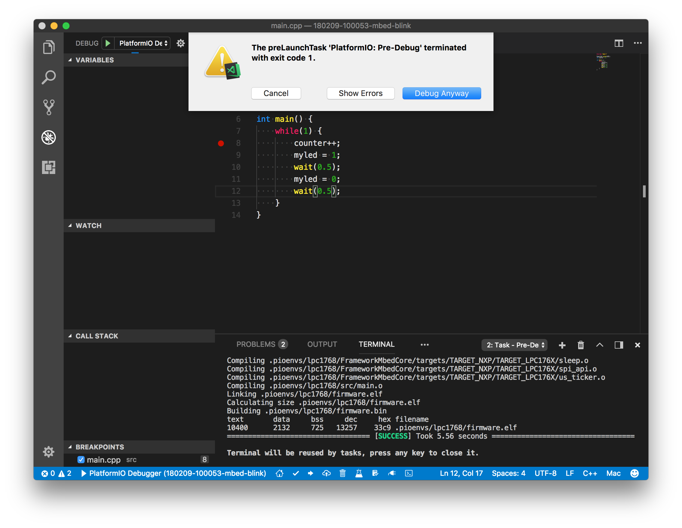 pyocd and debugging · Issue #72 · platformio/platformio-vscode-ide · GitHub