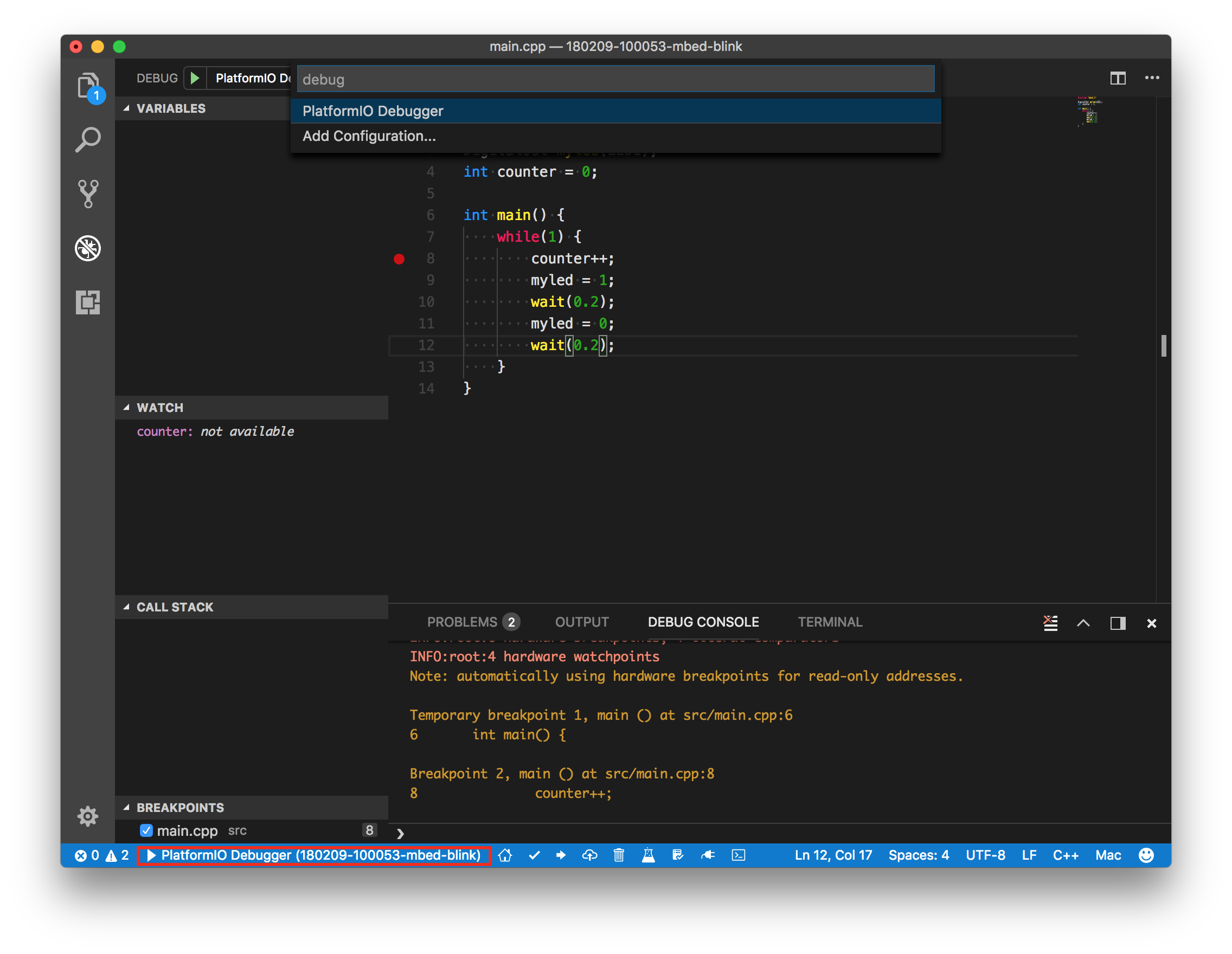 pyocd and debugging · Issue #72 · platformio/platformio-vscode-ide · GitHub