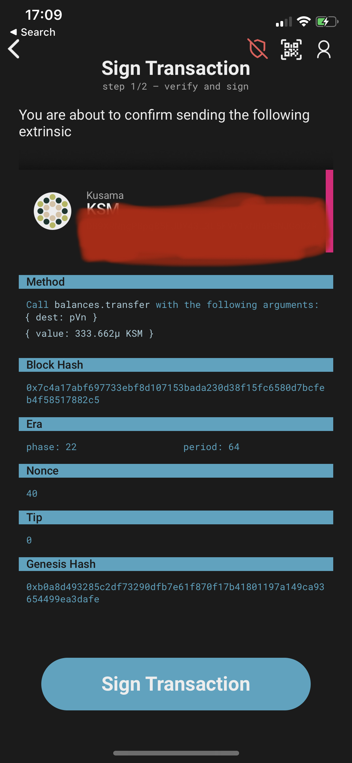 Wrong value displayed at Sign Transaction step · Issue #567 · novasamatech/parity-signer · GitHub