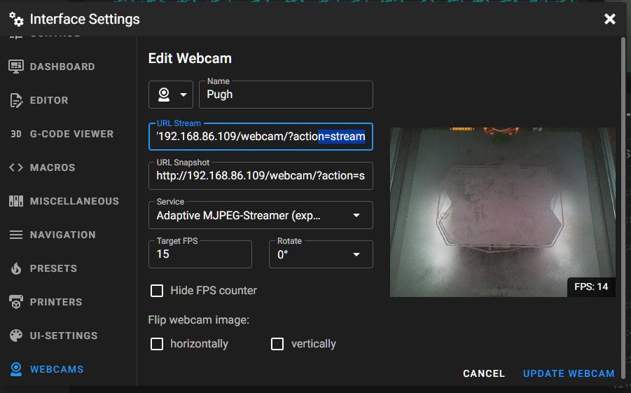 Webcam does not show in multi instance Fluidd · Issue #1150 · fluidd-core/fluidd · GitHub