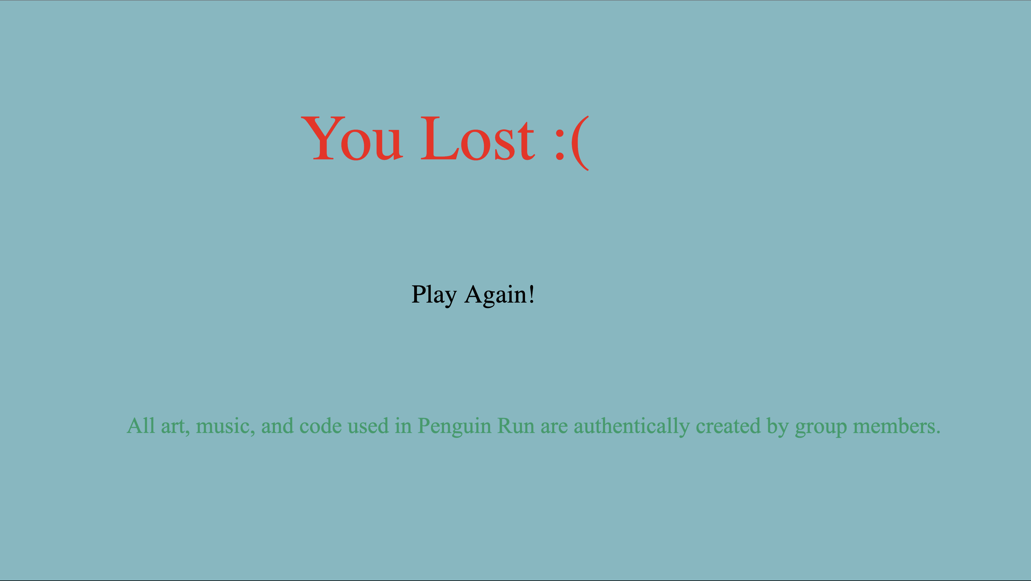 GitHub - JingChengGu/Penguin-Run
