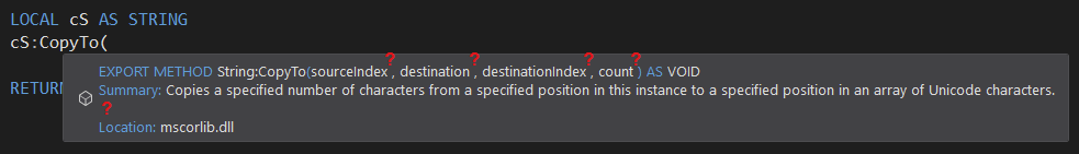 Code editor doesn't show parameter types · Issue #647 · X-Sharp/XSharpPublic · GitHub