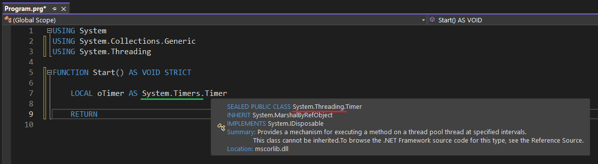 VS Integration: Intellisense incorrectly determines namespaces for classes of the same name ...