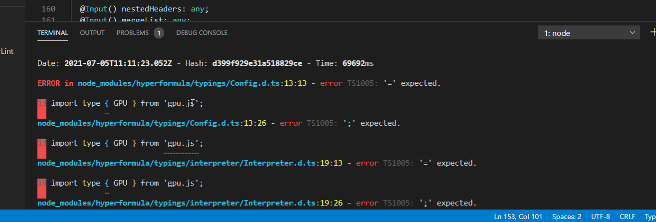 Cannot find module 'gpu.js' or its corresponding type declarations. 13 ...