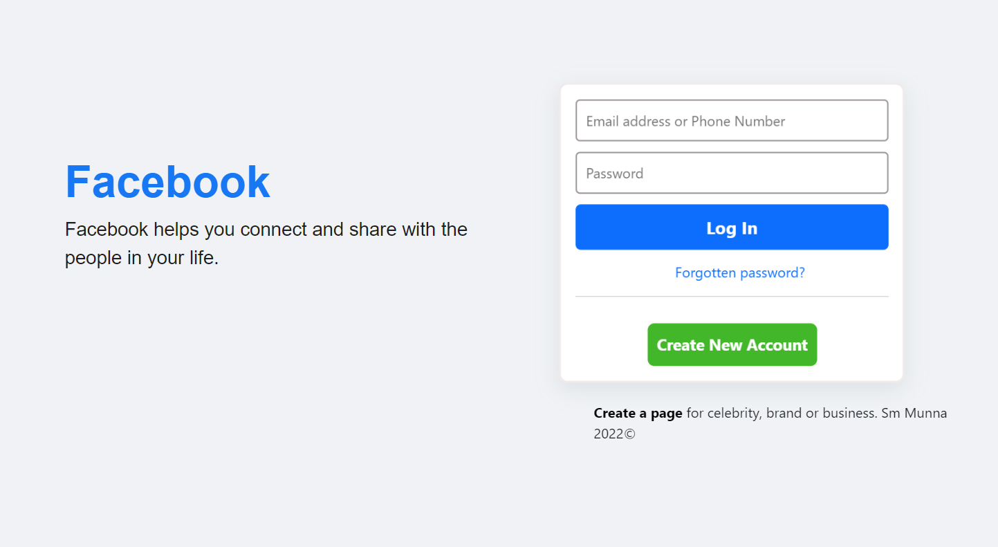 GitHub - smmunna/facebook-login-ui: Facebook UI using React.js