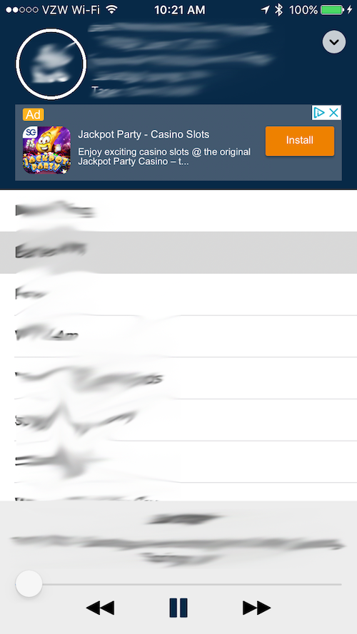 Initial full-screen view slides behind status bar; interaction with view element "corrects" the ...