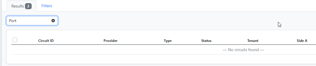 Quick Search On Circuit Doesn T Match Terminations Side A And Z · Issue 13295 · Netbox