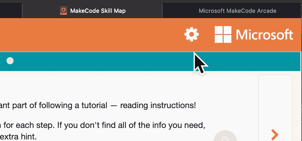 Skillmap gear menu highlight doesn't go away · Issue #3076 · microsoft/pxt-arcade · GitHub