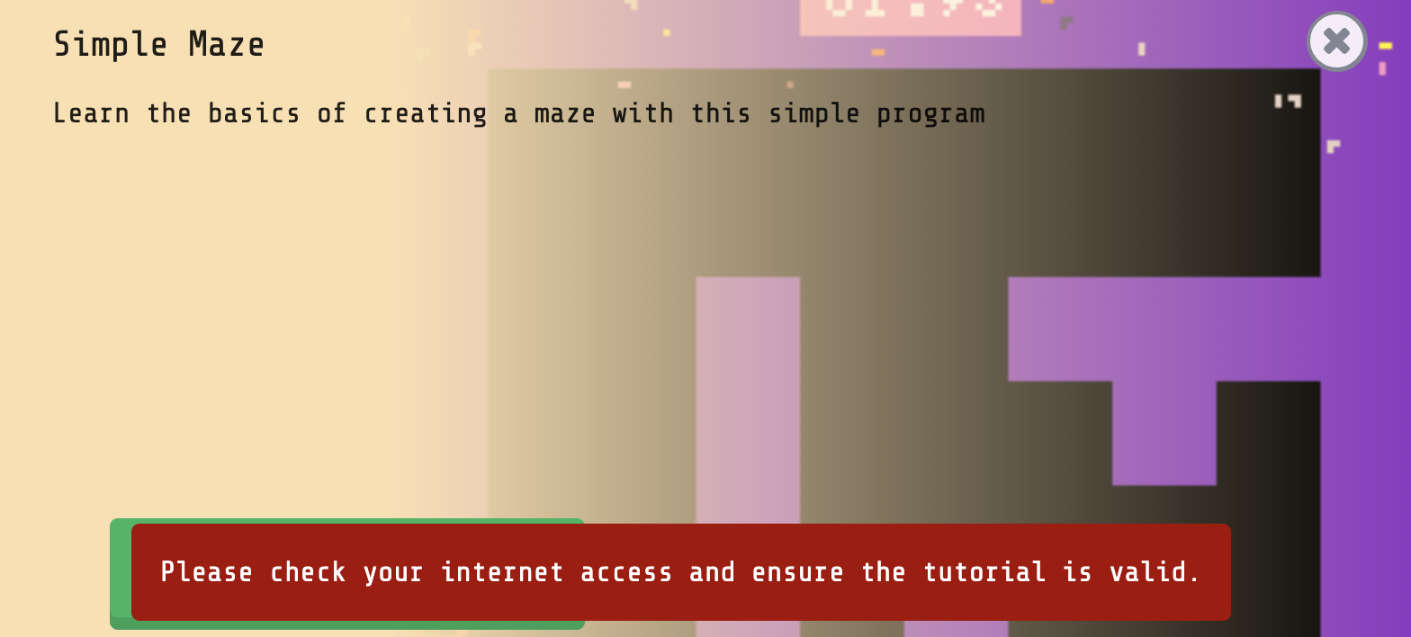 Simple Maze tutorial doesn't load · Issue #1653 · microsoft/pxt-arcade · GitHub