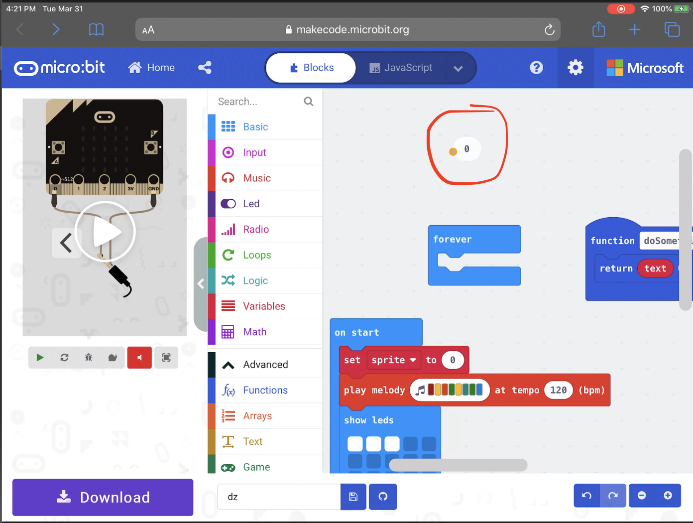 iPad - Rudolph features mysteriously appeared · Issue #2747 · microsoft/pxt-microbit · GitHub