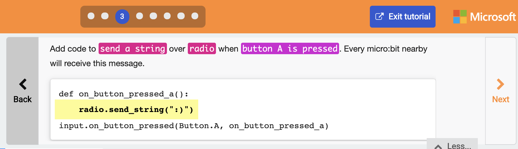 Content inconsistency in "micro chat" python tutorial · Issue #3042 · microsoft/pxt-microbit ...