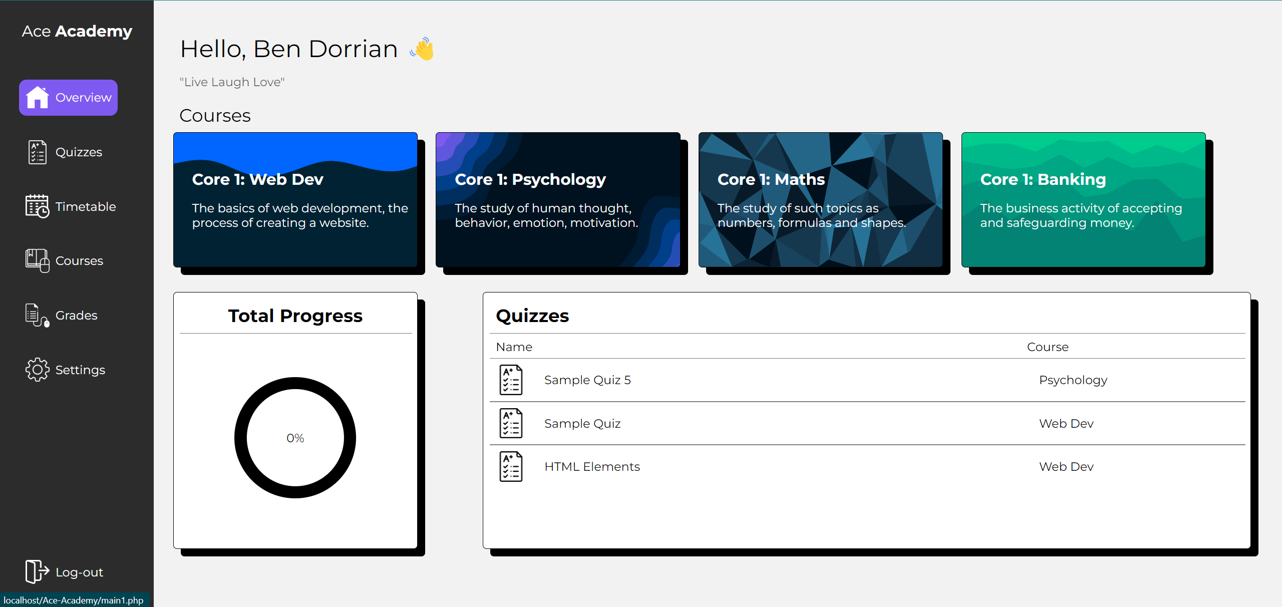 GitHub - IestynGreen/Ace-Academy: A learning enviroment, built on PHP, CSS, HTML and JS ...