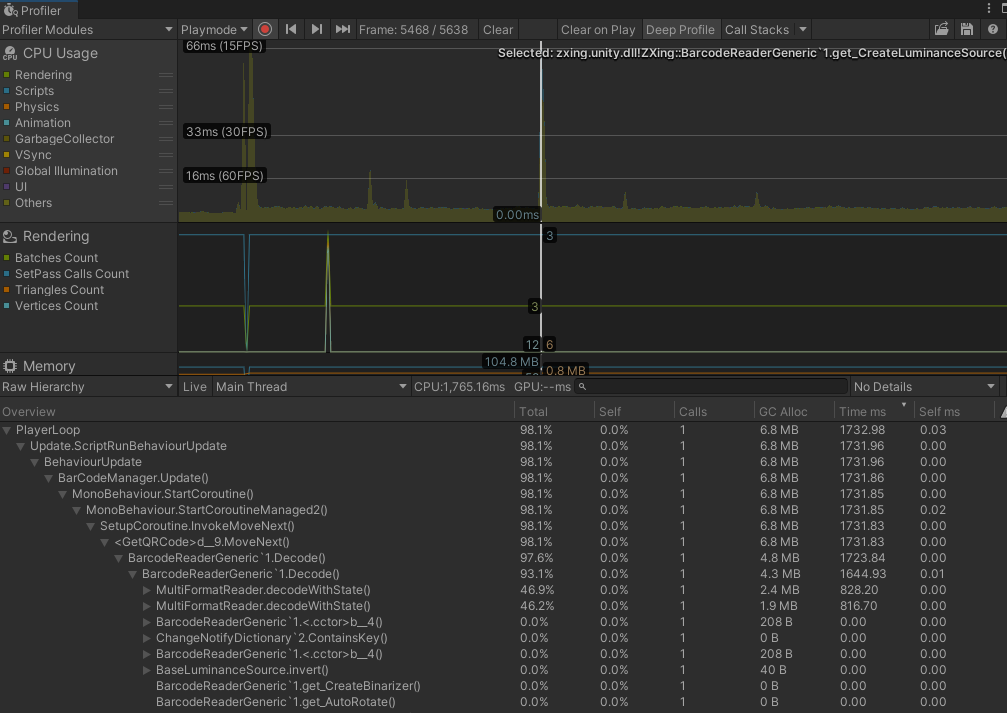 Performance and detection problems using BarCodeReader on Unity 2020, Android Platform · Issue ...