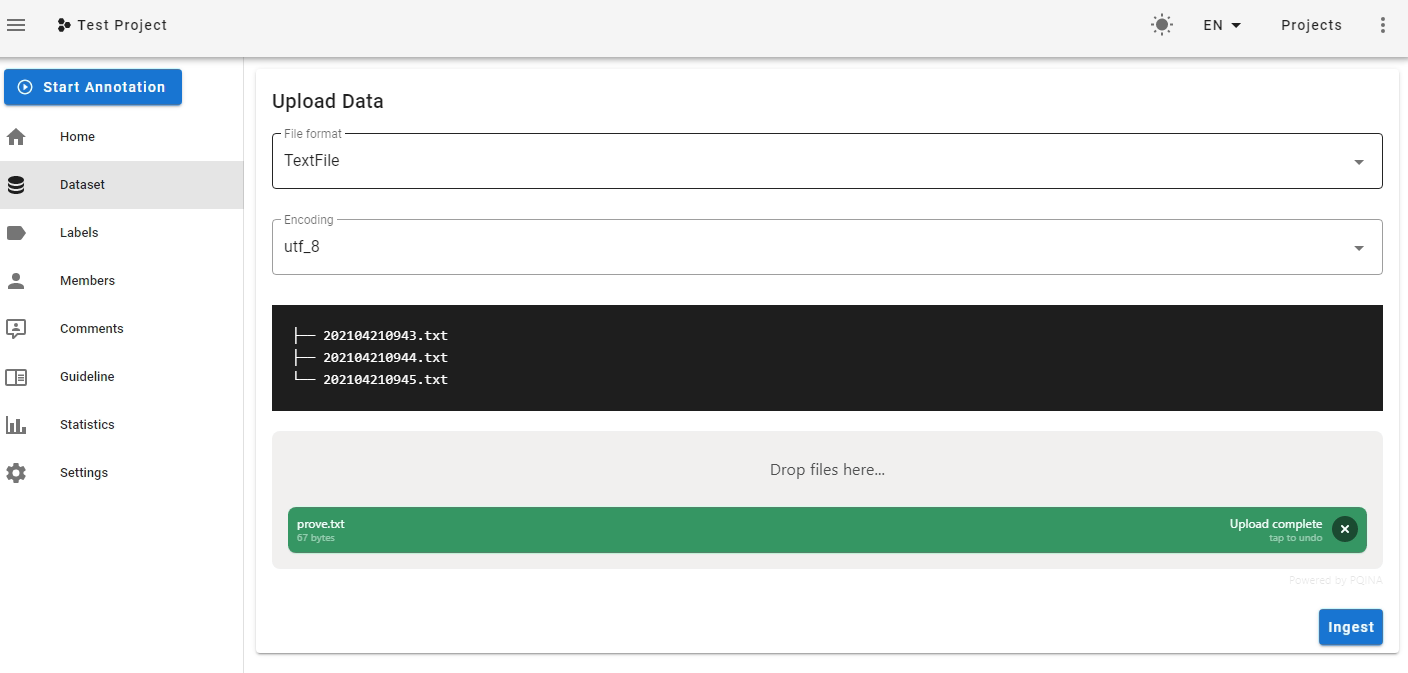 Can not load Dataset !!! · Issue #1708 · doccano/doccano · GitHub