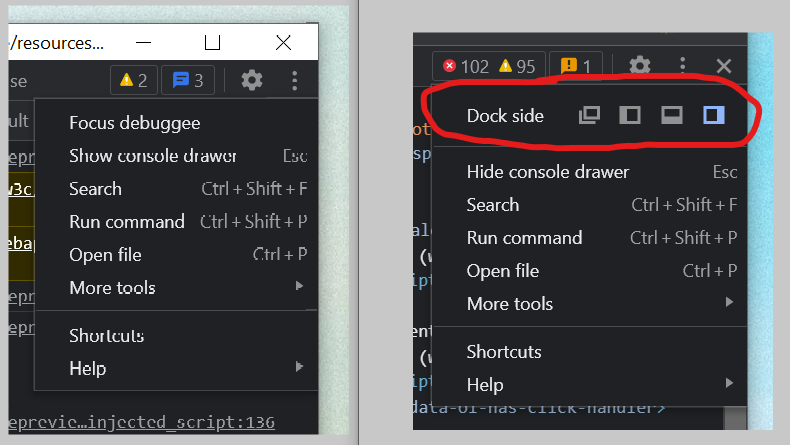 Devtools Pane within Live Preview Extension no longer has 'Dock side' options, and opens in ...