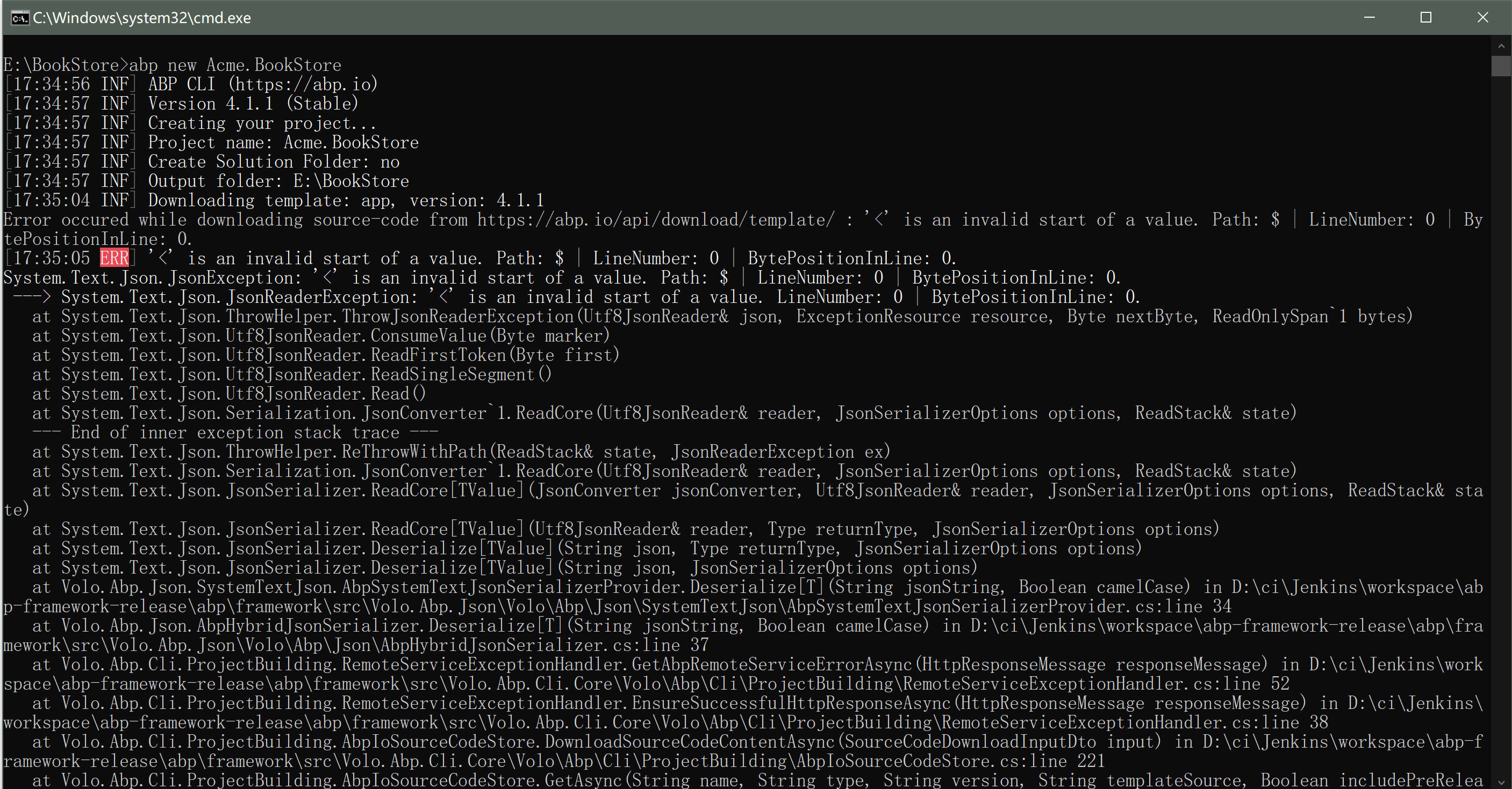 Can't Create a New Solution · Issue #7200 · abpframework/abp · GitHub