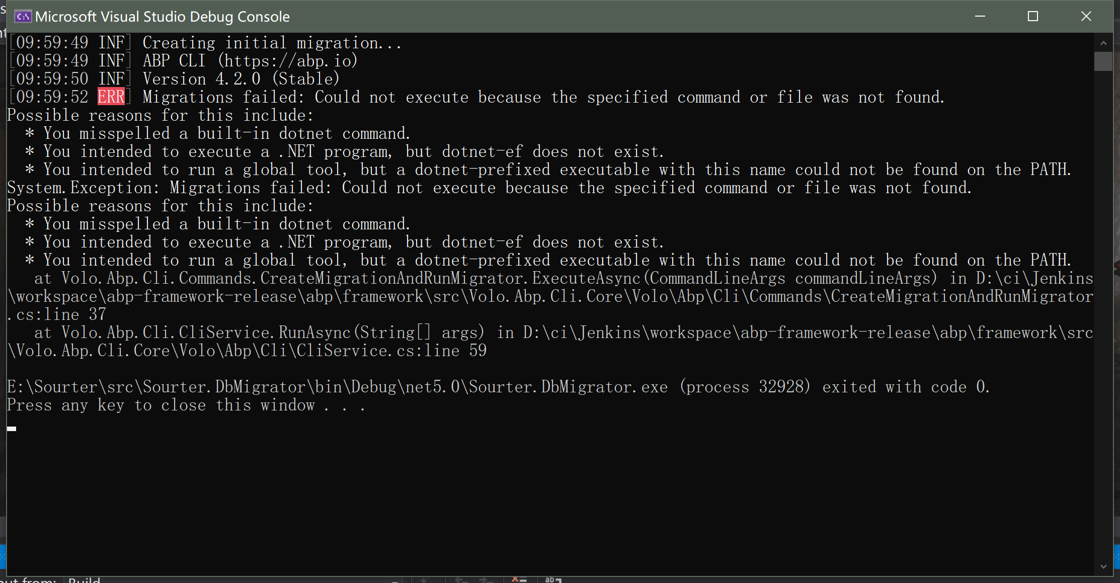 4.2.0 Migrations failed · Issue #7536 · abpframework/abp · GitHub