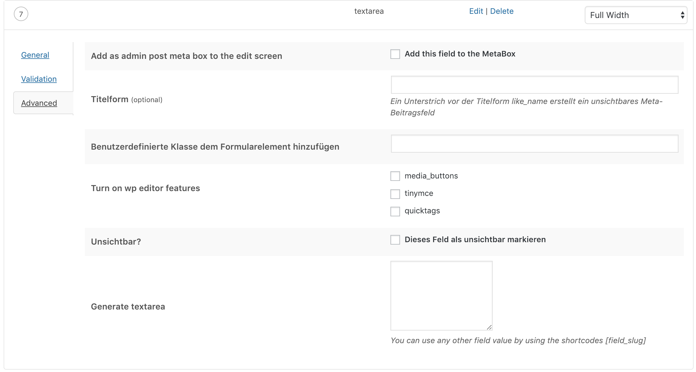 Add a new option to the text aria form element for the amount of rows · Issue #394 · BuddyForms ...