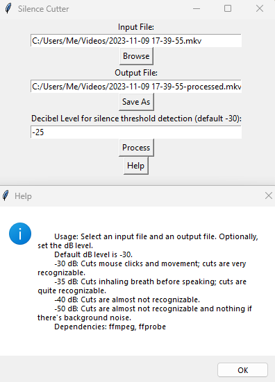 GitHub - sm18lr88/video-silence-cutter-GUI: GUI for a tool that silences from a video