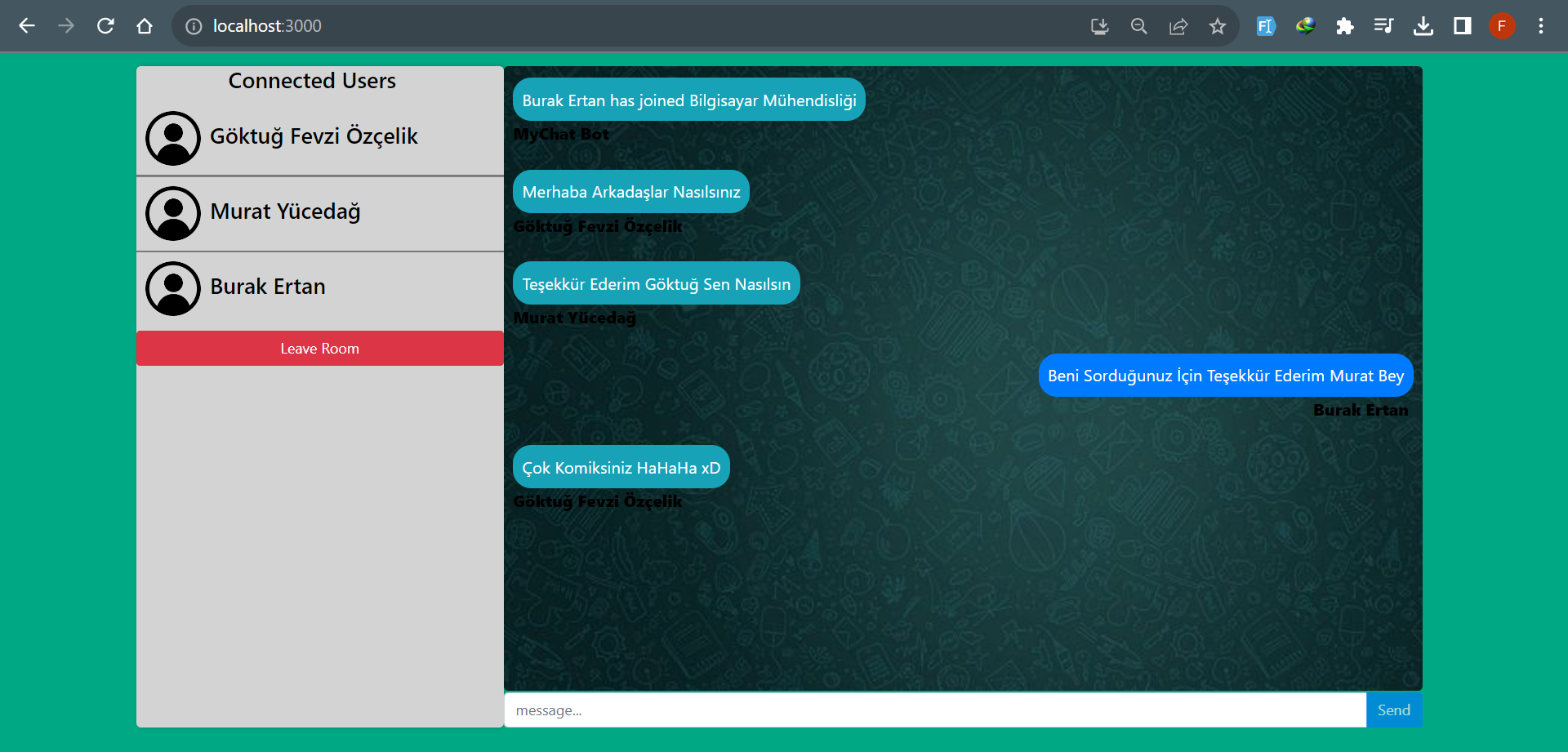 GitHub - goktugfevzi/WhatsWebsite: ChatApp With SignalR And ReactJS