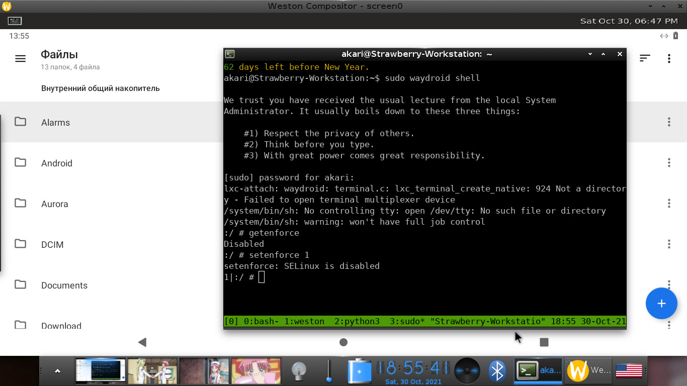 SELinux works in the main system, but not in Waydroid · Issue #198 · waydroid/waydroid · GitHub