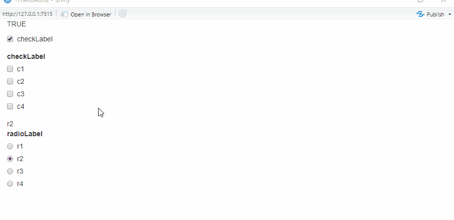 2 - Checkbox & Radiobutton - Minimal Shiny