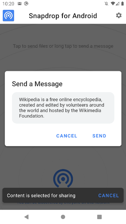 "send via snapdrop" floating action target · Issue #195 · fm-sys/snapdrop-android · GitHub