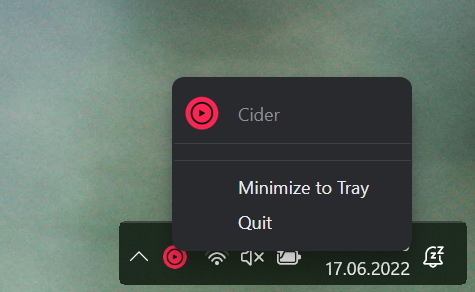 [Bug]: There is an empty line in the system tray menu · Issue #1136 · ciderapp/Cider · GitHub