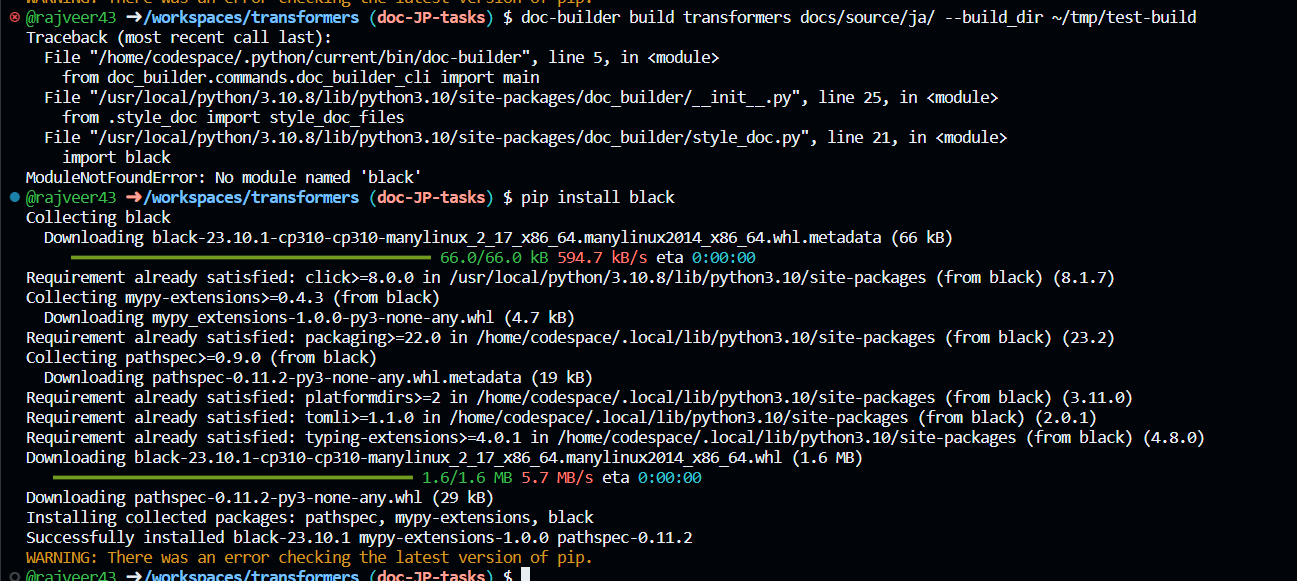Issue with Installing black in Python - needs to install seperately · Issue #27096 · huggingface ...