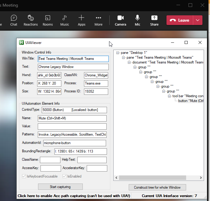 Controlling Microsoft Teams /FindFirstBy by Acc Path? · Issue #11 · Descolada/UIAutomation · GitHub
