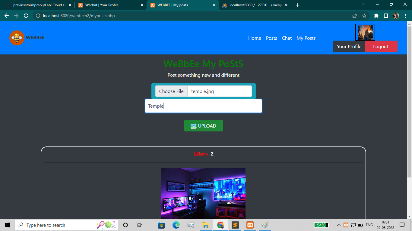 GitHub - pravinsathishprabu/WEBBEE: Social Media - PHP