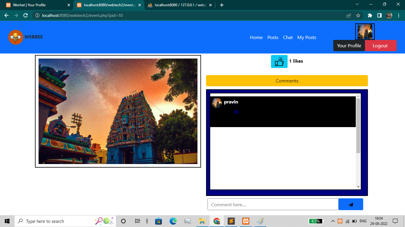GitHub - pravinsathishprabu/WEBBEE: Social Media - PHP