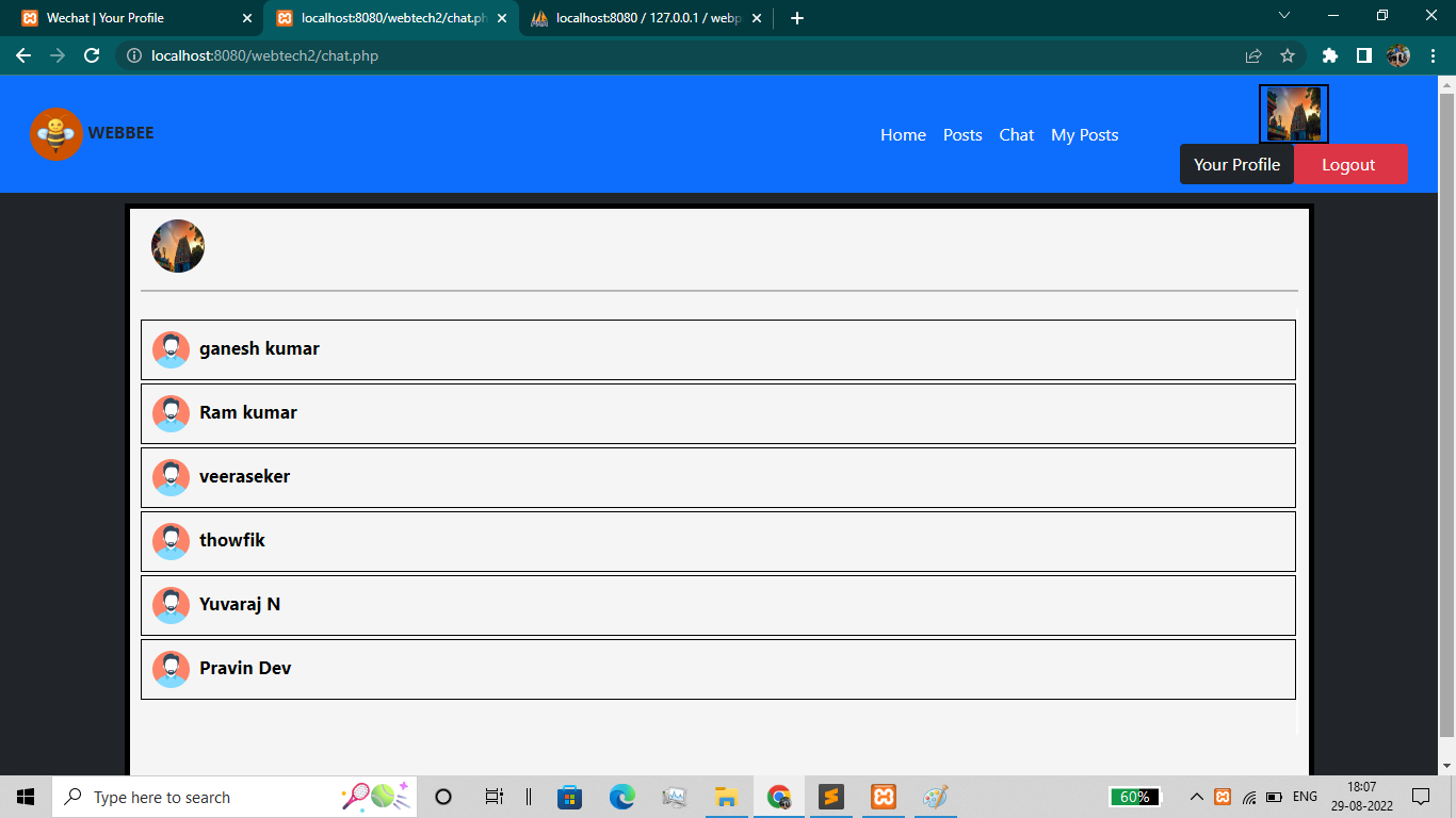GitHub - pravinsathishprabu/WEBBEE: Social Media - PHP