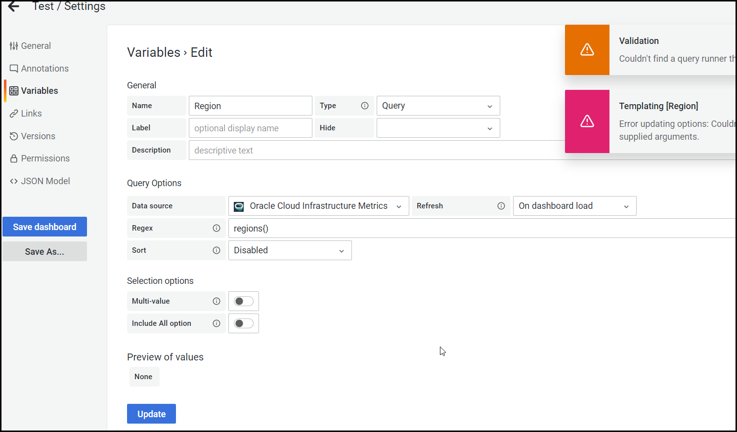 Not able to create multiple OCI datasources · Issue #100 · oracle/oci-grafana-metrics · GitHub