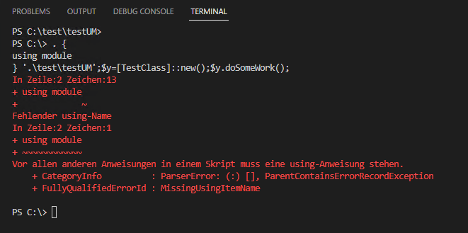 Debug a module with "using module" using launch.json after version 2021.12.0 not working ...