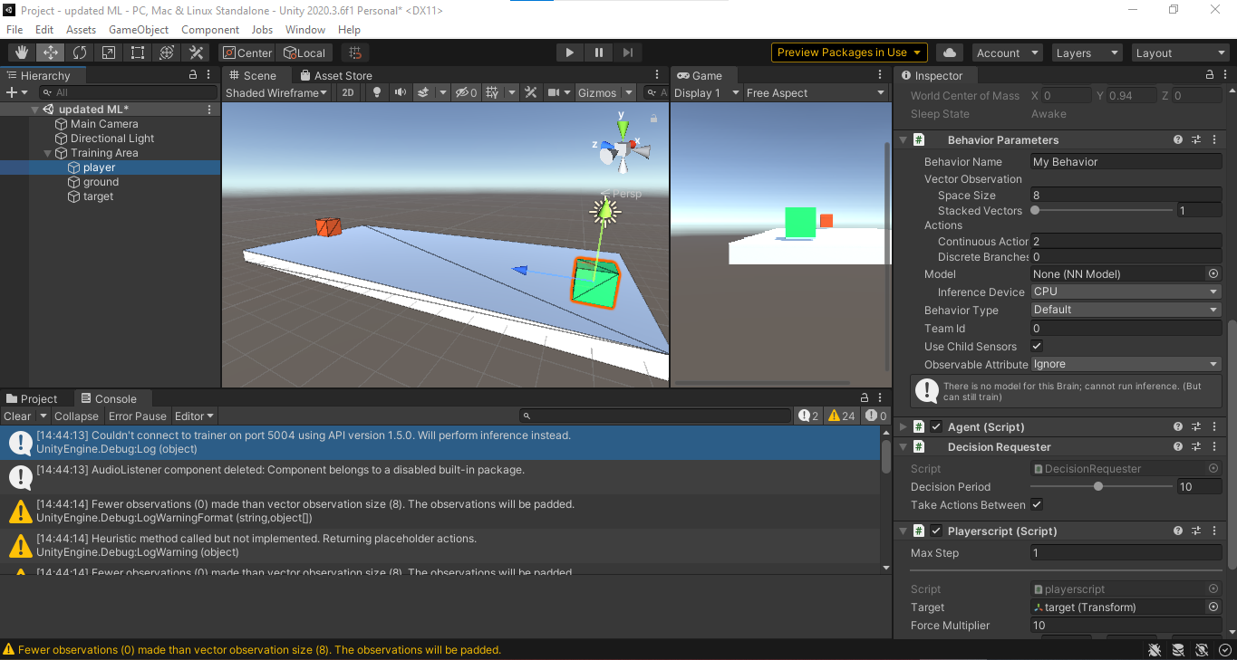My observation and onactionreceived are not working · Issue #5332 · Unity-Technologies/ml-agents ...