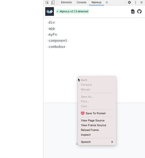 Loading state for panel.html · Issue #61 · alpine-collective/alpinejs-devtools · GitHub