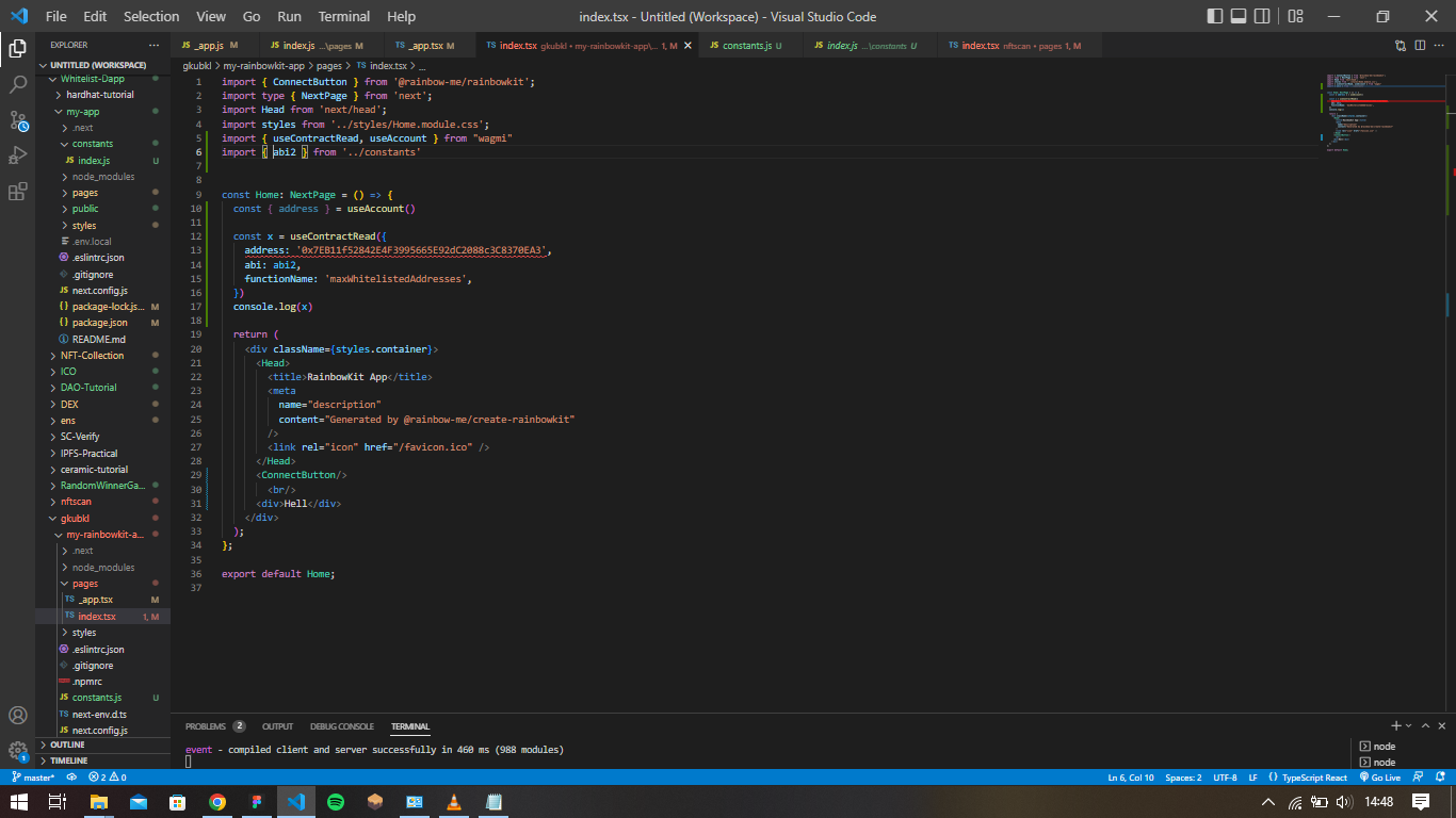 Wagmi hook returning undefined. · Issue #826 · rainbow-me/rainbowkit · GitHub