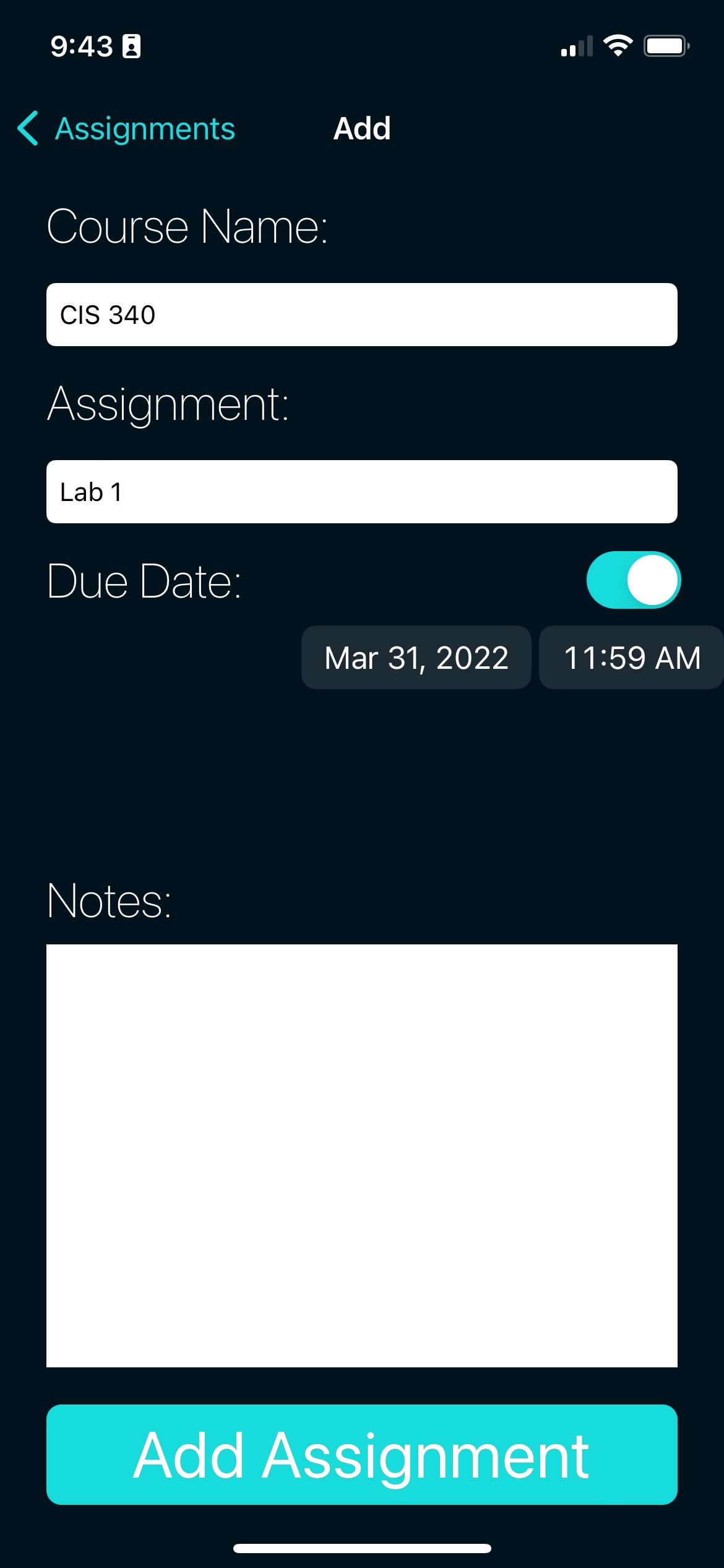 GitHub - stzieg/DailyPlanner: iOS Student Planner Application